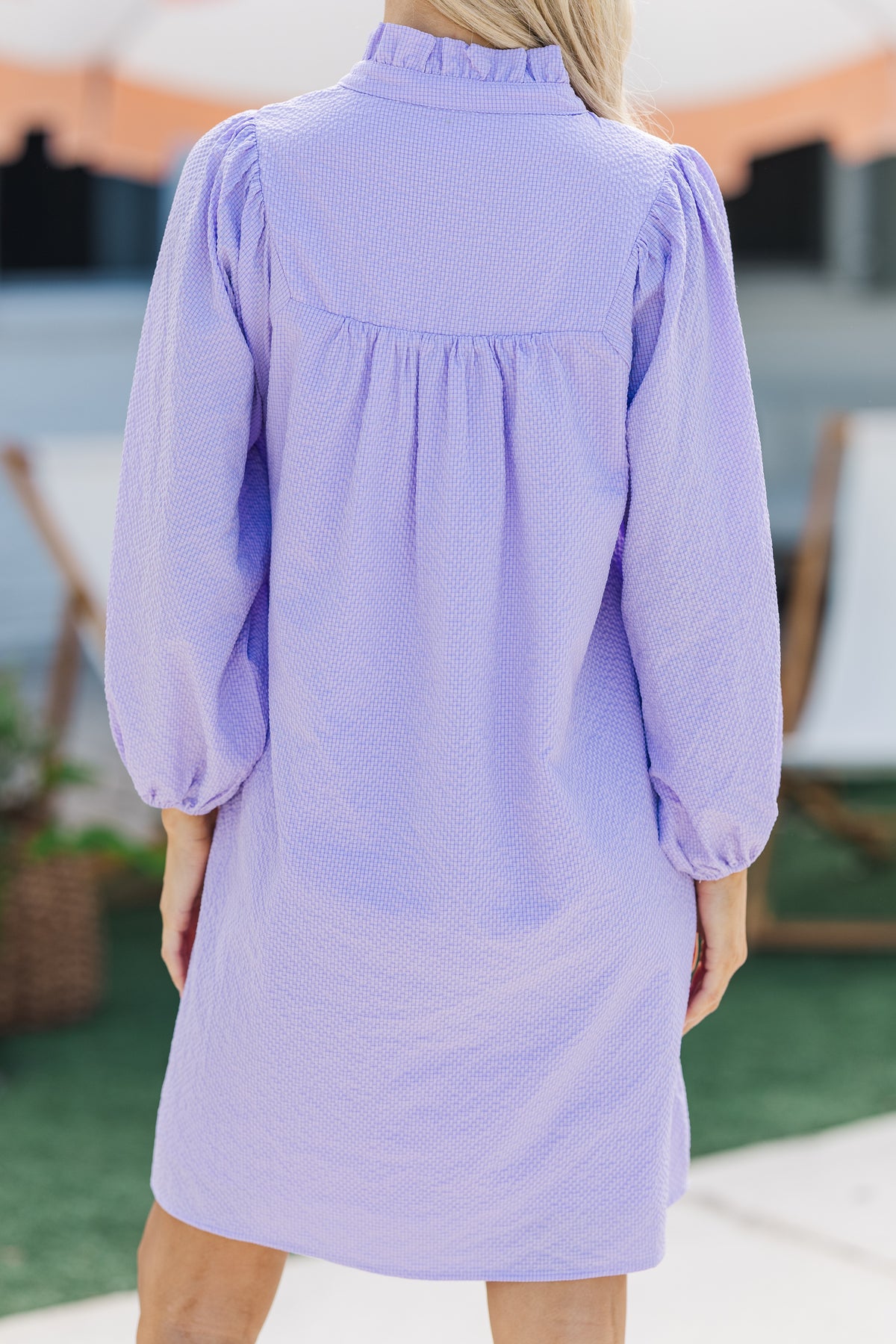 Above And Beyond Lavender Textured Shift Dress – Shop the Mint