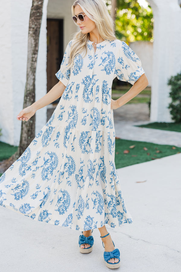 Make You Look Blue Medallion Midi Dress – Shop the Mint