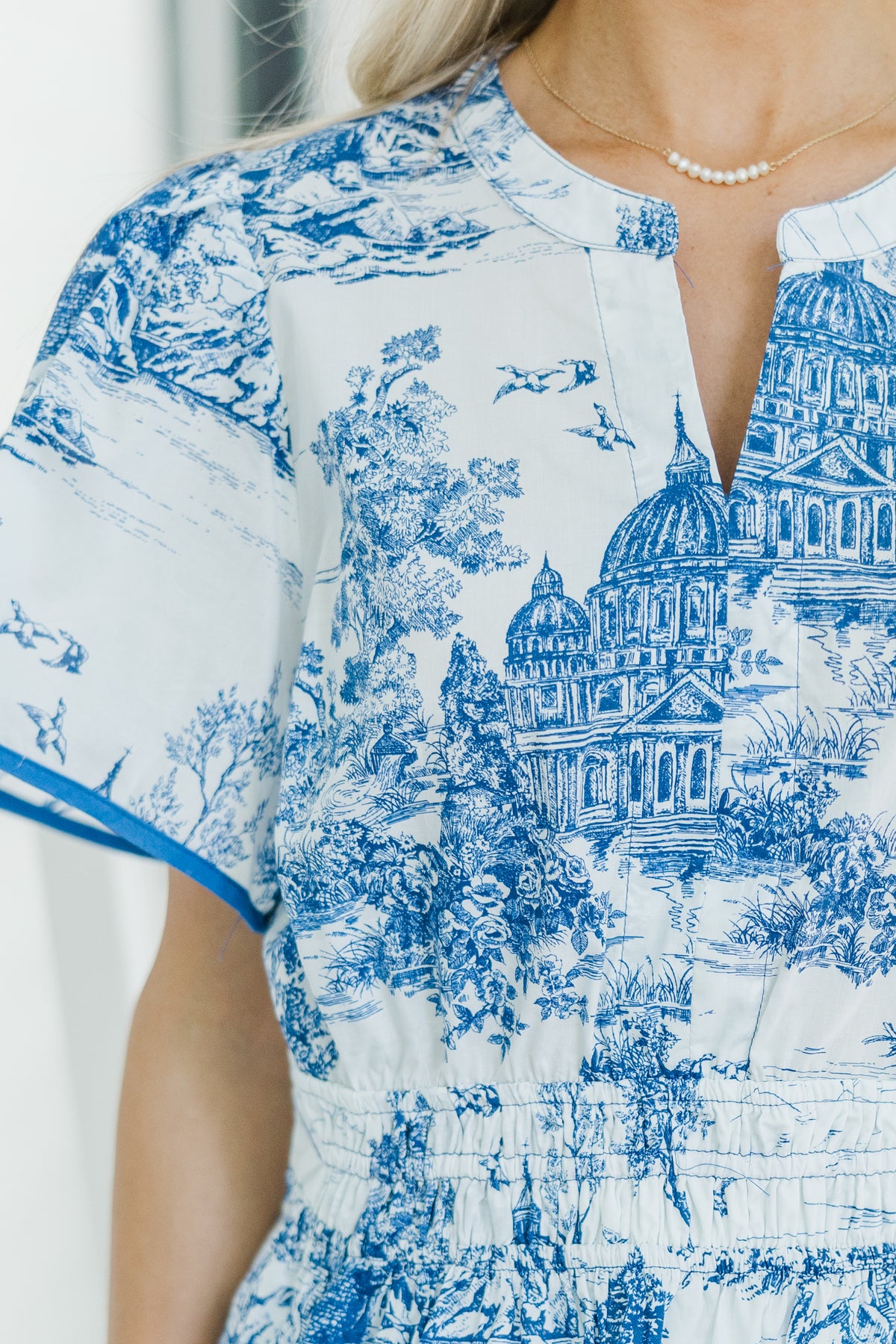 Keep An Eye Out Blue Toile Blouse – Shop the Mint