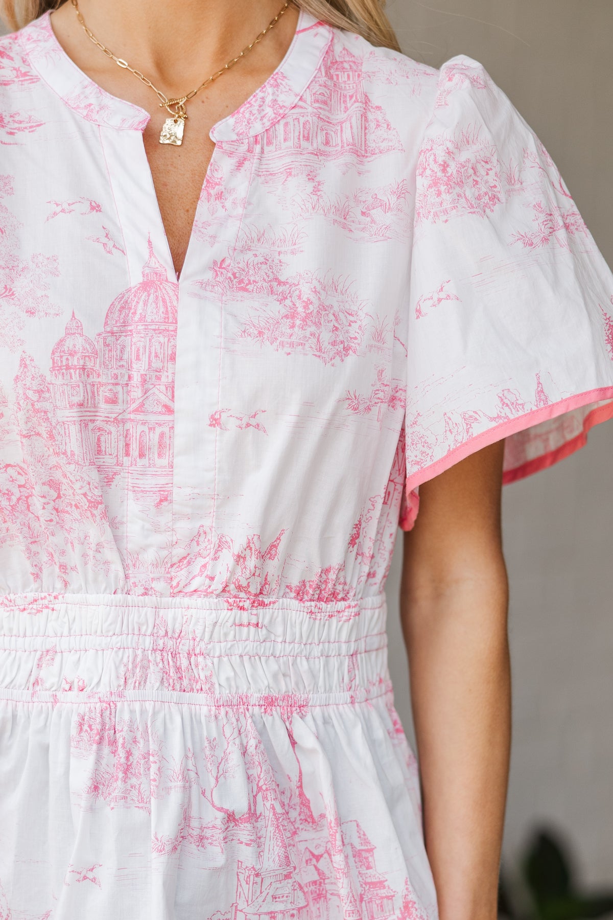 Keep An Eye Out Coral Toile Blouse – Shop the Mint