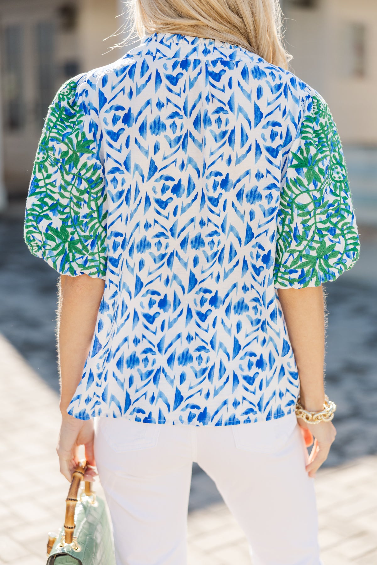 Just Live Blue Embroidered Blouse – Shop the Mint