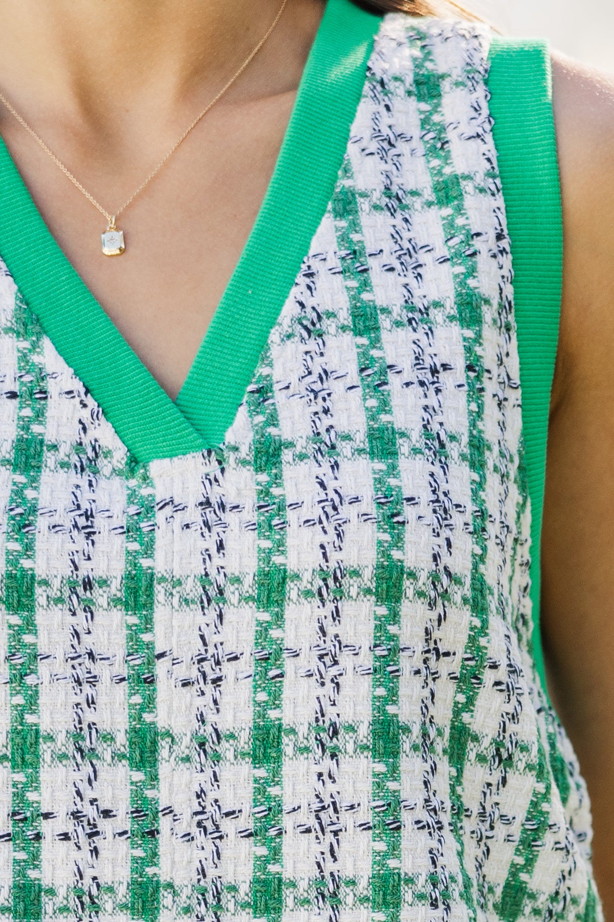 Living For Now Green Tweed Dress – Shop the Mint
