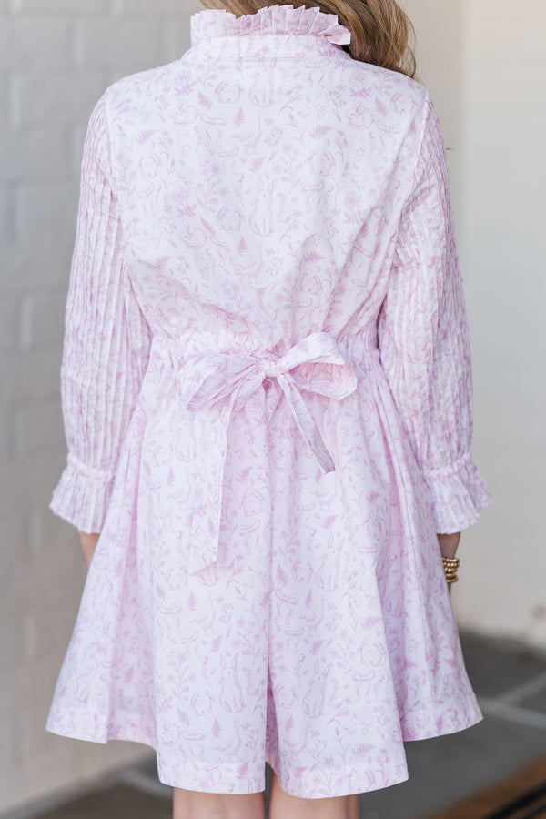 Girls: Under The Stars Pink Toile Tie Back Dress – Shop the Mint