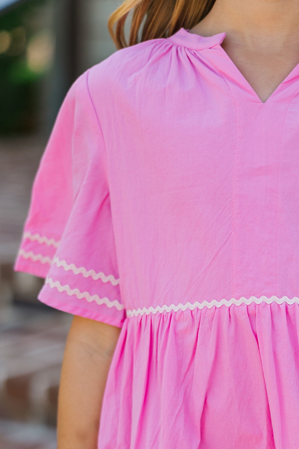 Girls: The Myrtle Pink Rickrack Dress – Shop the Mint