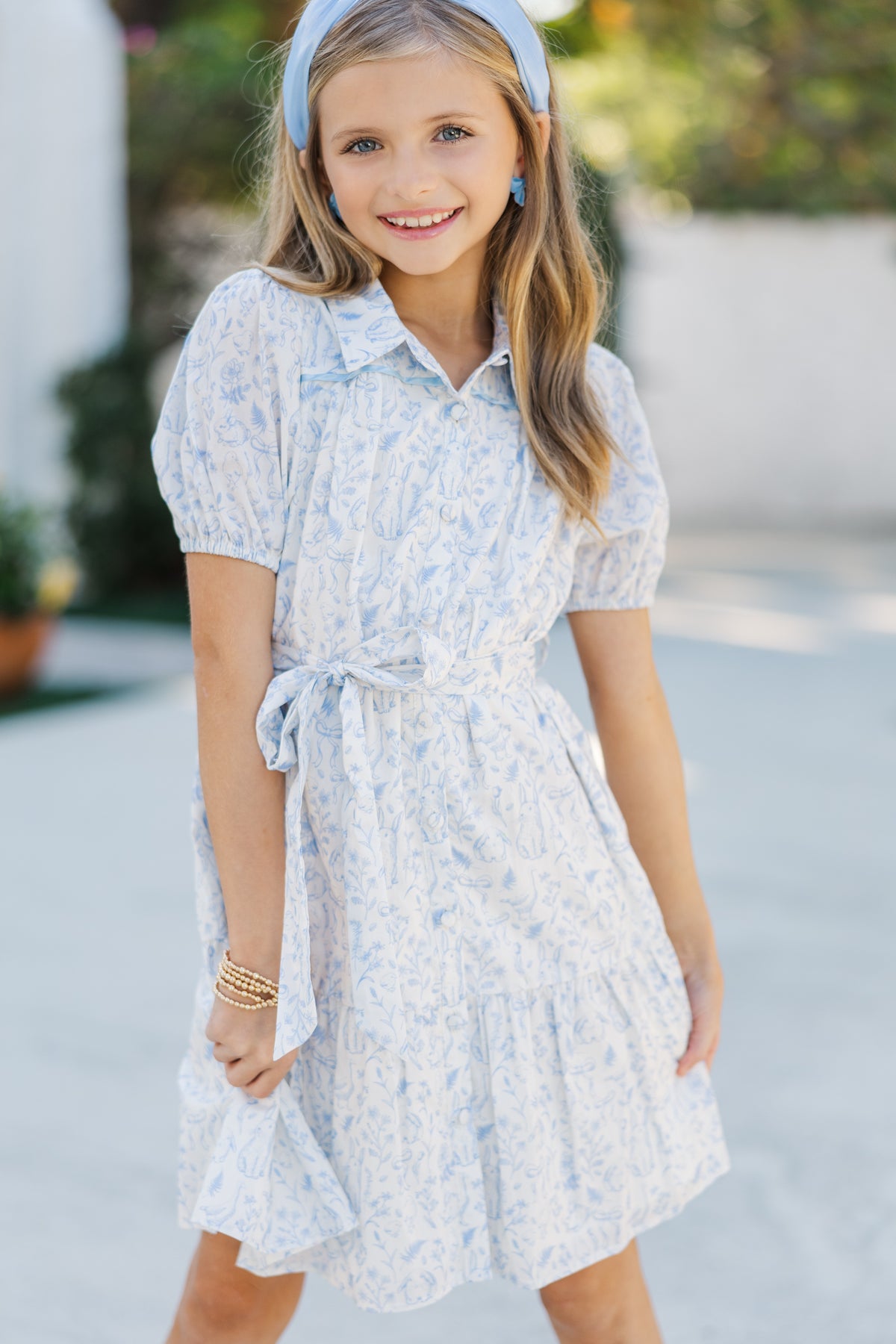 Girls: The Bianca Light Blue Toile Dress – Shop the Mint