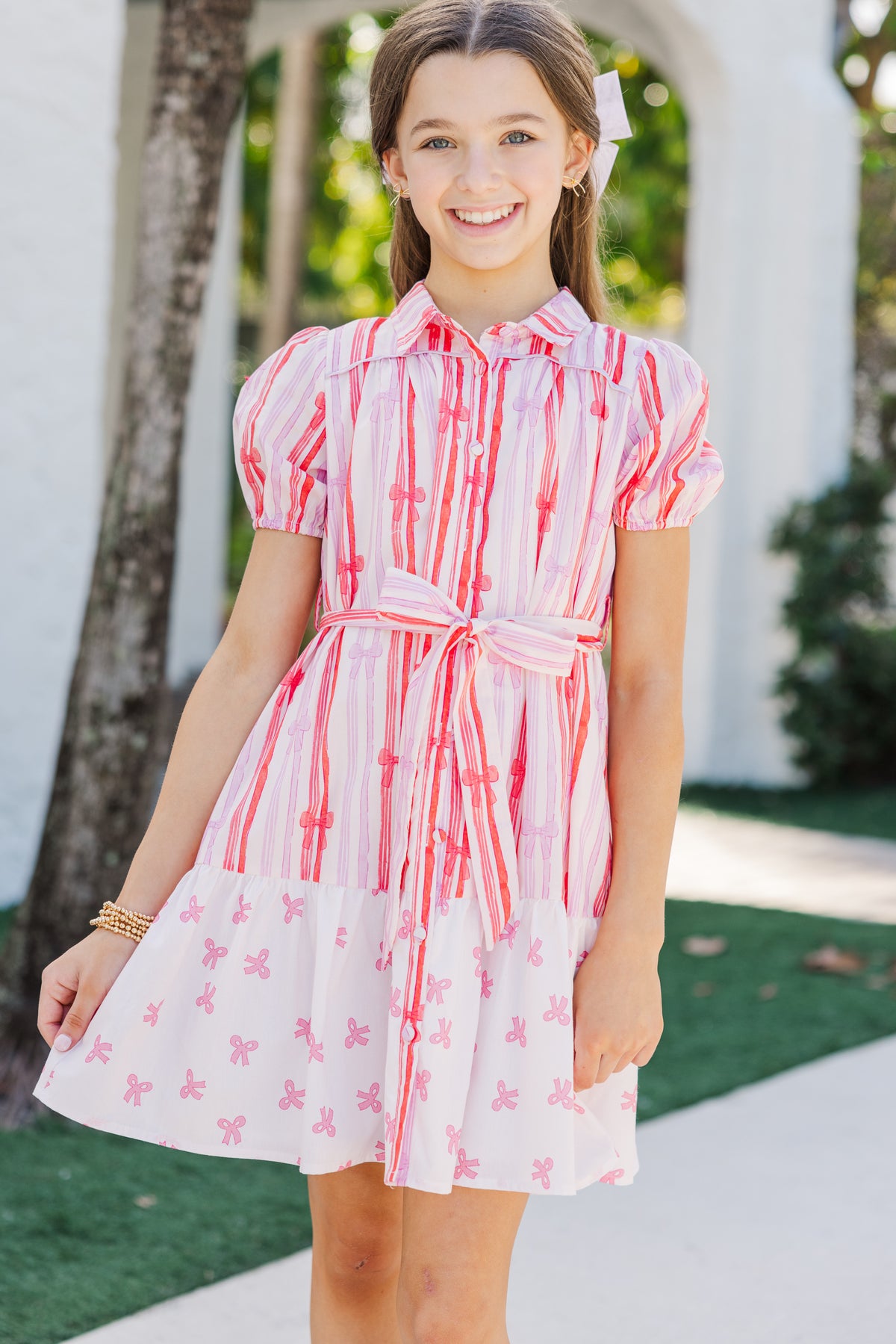 Girls: The Bianca Pink Bow Dress – Shop the Mint