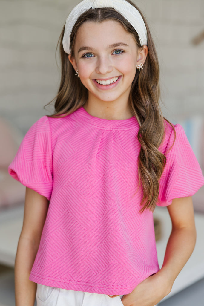 Girls: The Coraline Pink Textured Blouse – Shop the Mint