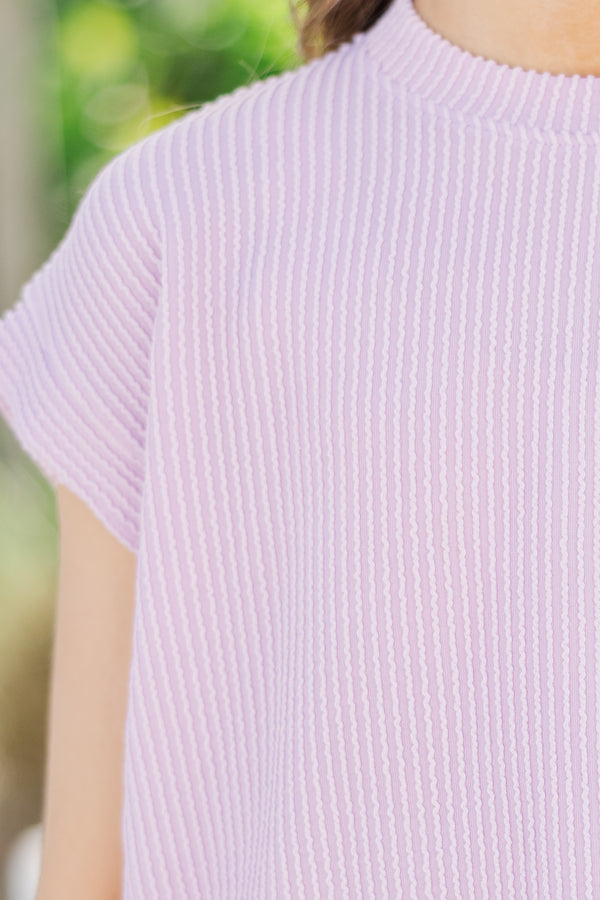 Girls: The Dina Lavender Ribbed Top – Shop the Mint