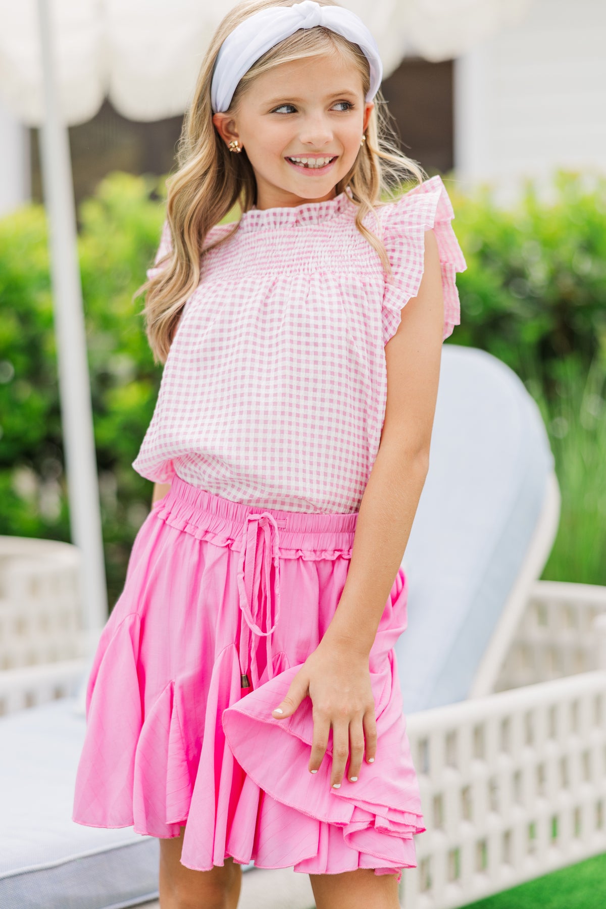 Girls: The Mary Ann Pink Gingham Blouse – Shop the Mint