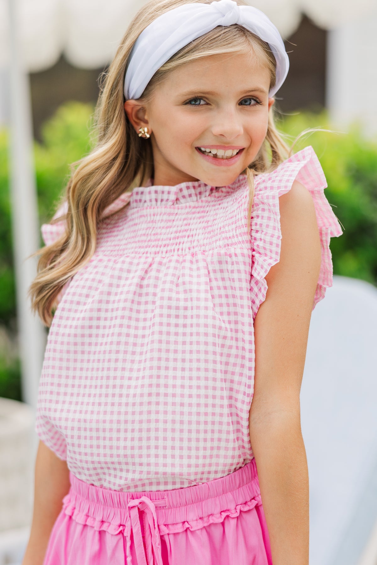 Girls: The Mary Ann Pink Gingham Blouse – Shop the Mint