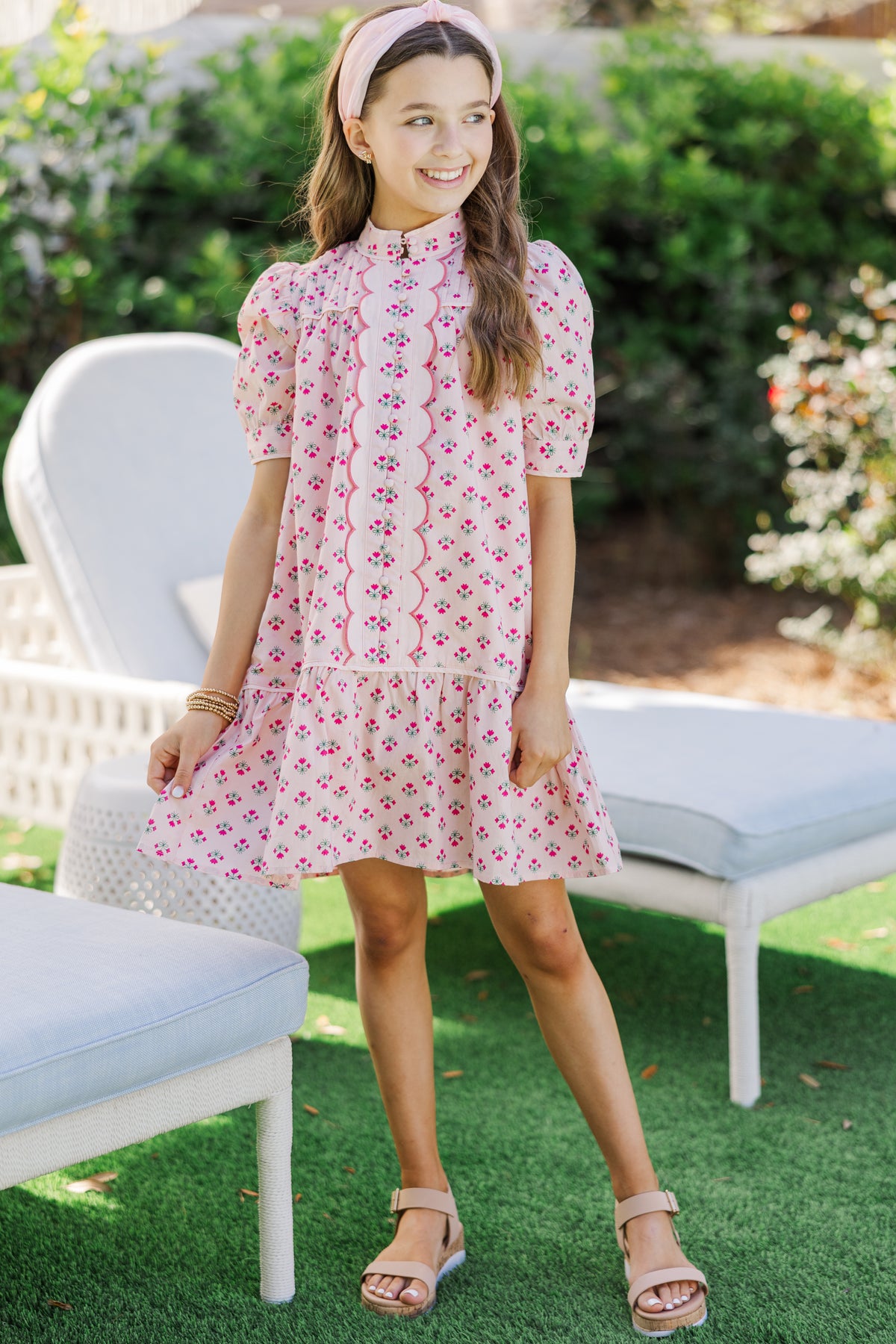 Girls: The Margo Pink Medallion Dress – Shop the Mint