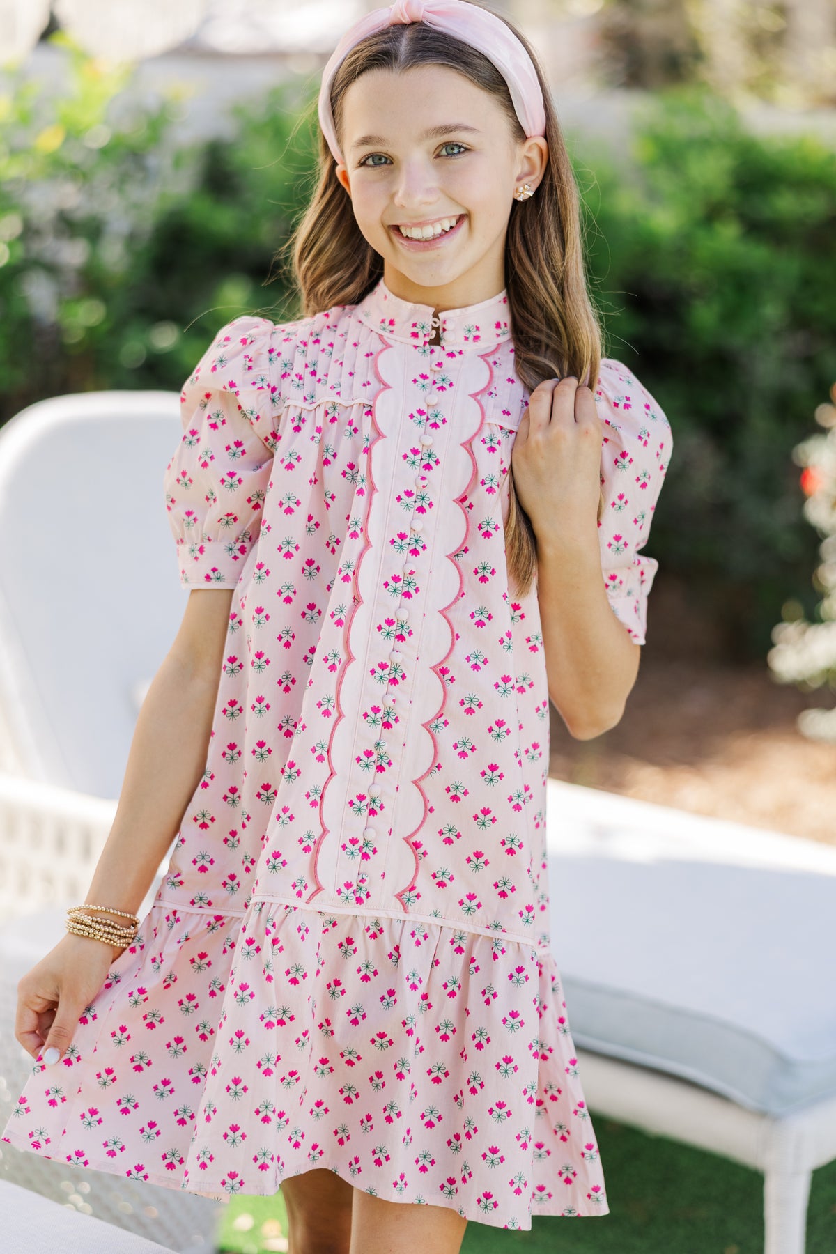 Girls: The Margo Pink Medallion Dress – Shop the Mint