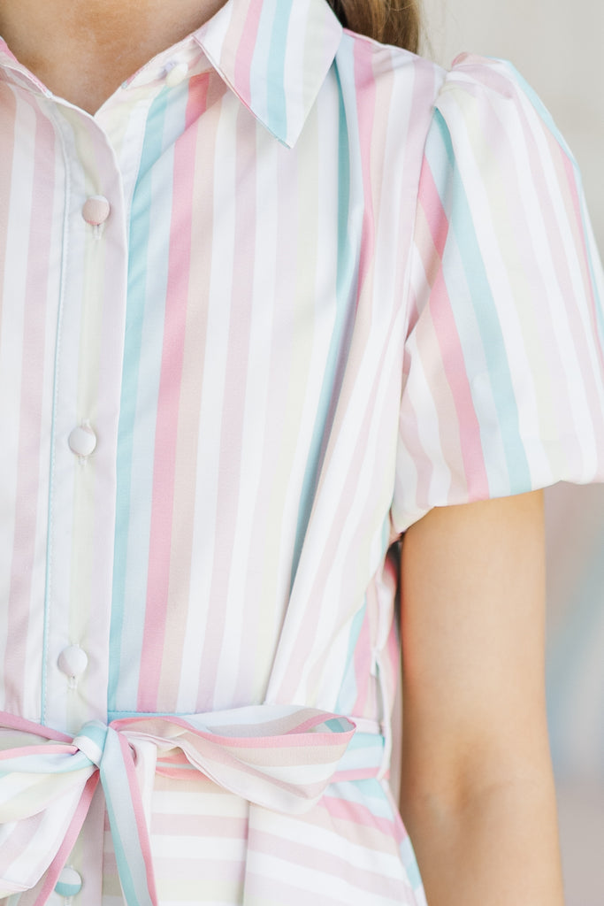 Girls: The Colleen Peach Striped Dress – Shop the Mint