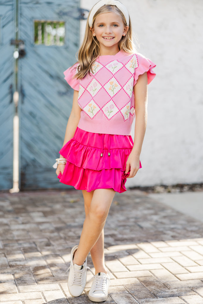 Girls: The Wendy Pink Floral Medallion Sweater – Shop the Mint