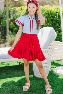 Girls: The Ruby Light Blue Button Down Blouse – Shop the Mint