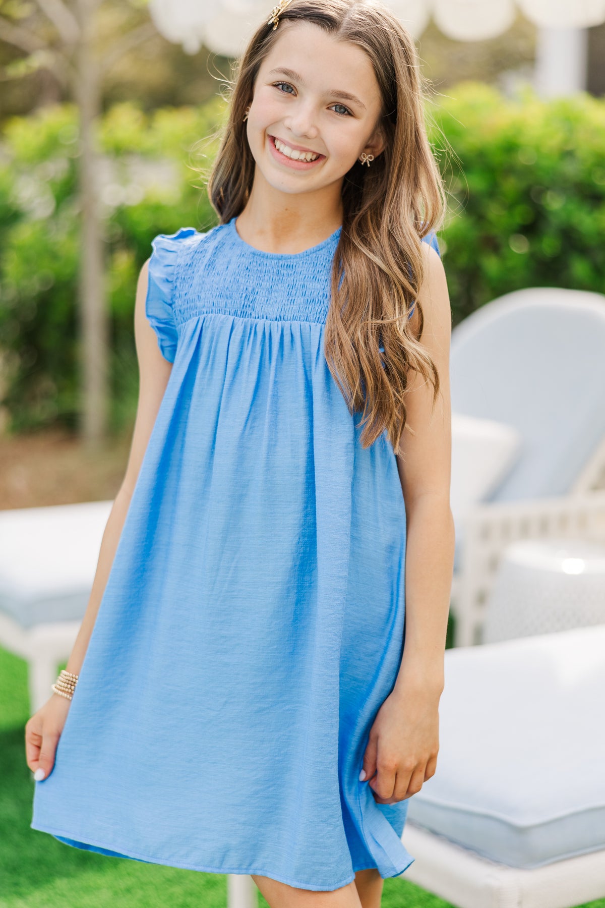 Girls: Longing For Love Blue Ruffled Dress – Shop the Mint