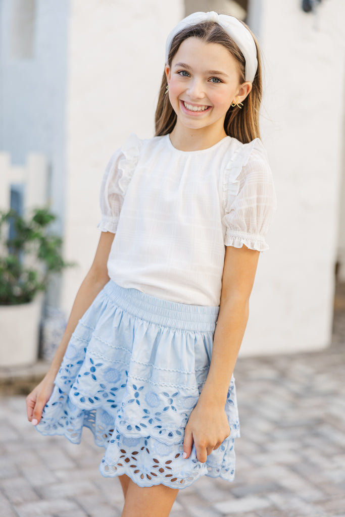 Girls: Glad To See You White Ruffled Blouse – Shop the Mint