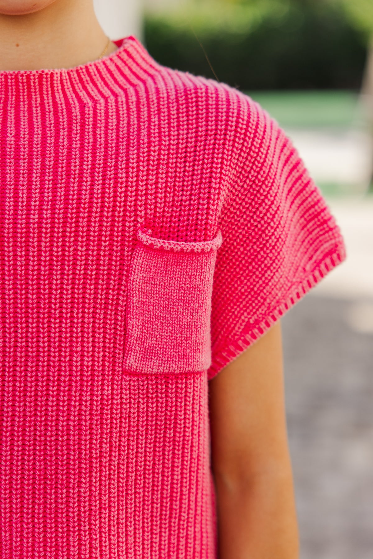 Girls: Think It Through Fuchsia Pink Short Sleeve Sweater – Shop the Mint