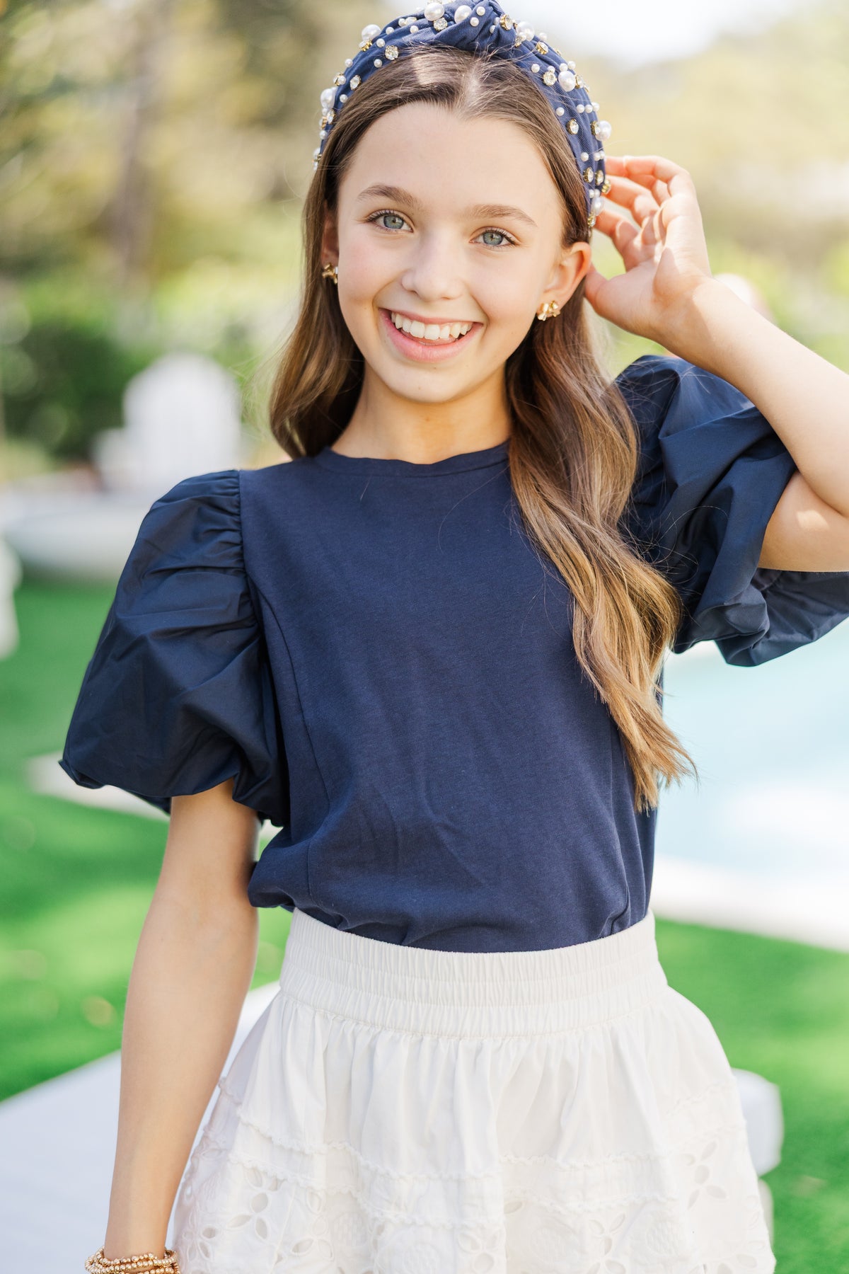 Girls: Lovely New Day Navy Blue Blouse – Shop the Mint