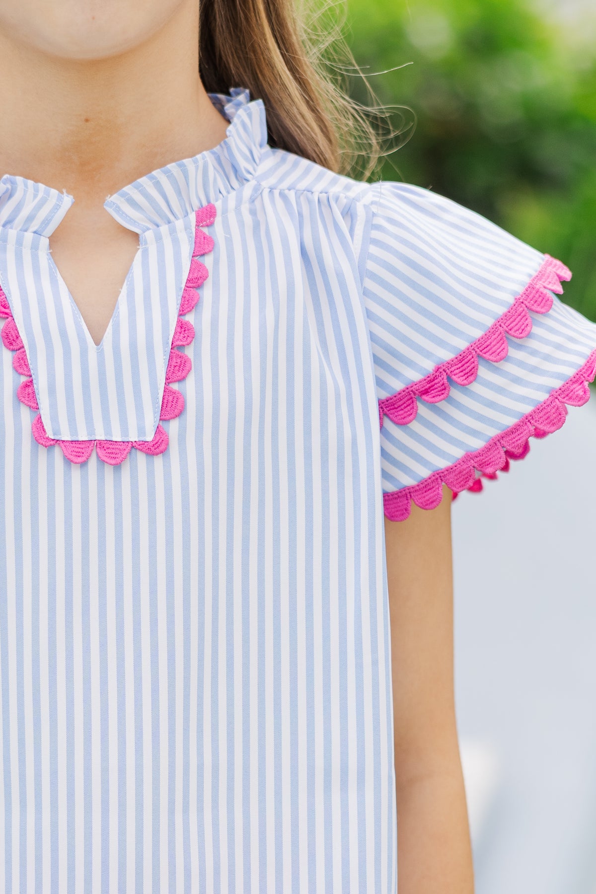 Girls: Have Some Fun Blue Striped Blouse – Shop the Mint