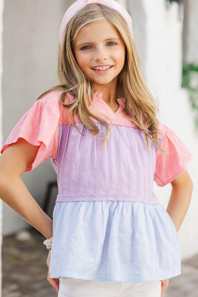 Girls: Just Can't Lose Light Blue Textured Rickrack Blouse – Shop the Mint