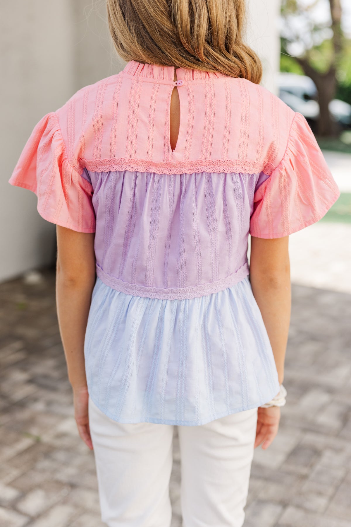 Girls: Just Can't Lose Light Blue Textured Rickrack Blouse – Shop the Mint