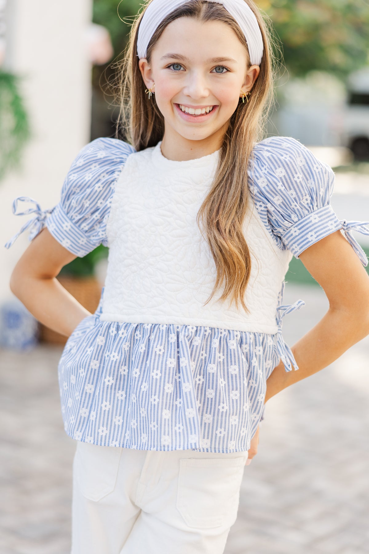 Girls: On Your Way Light Blue Striped Blouse – Shop the Mint