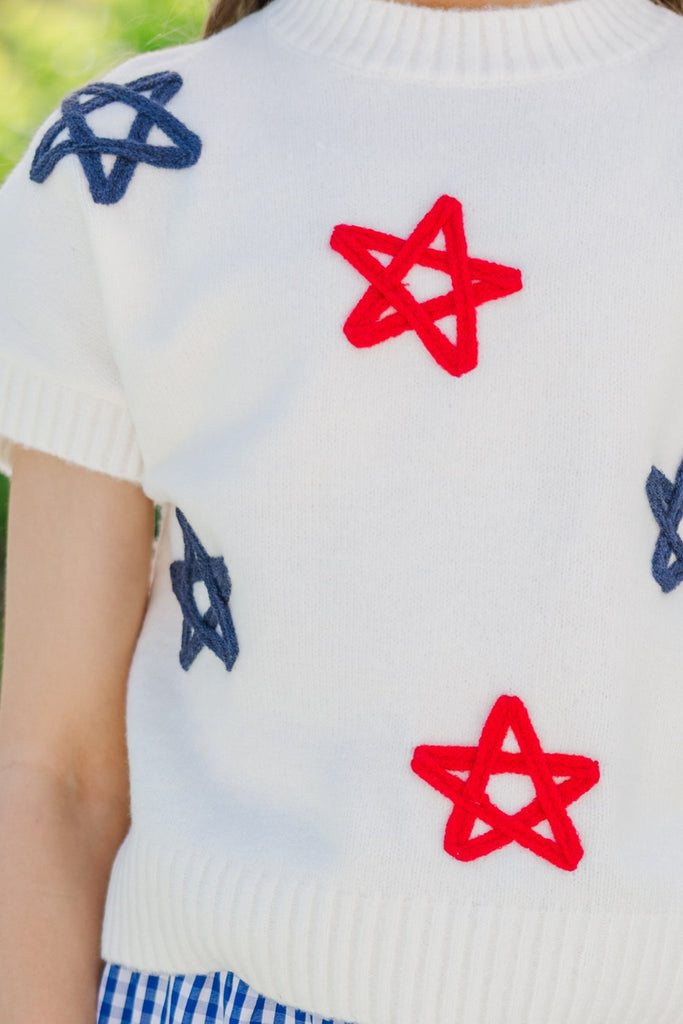 Girls: The Poppy Ivory White Star Sweater – Shop the Mint