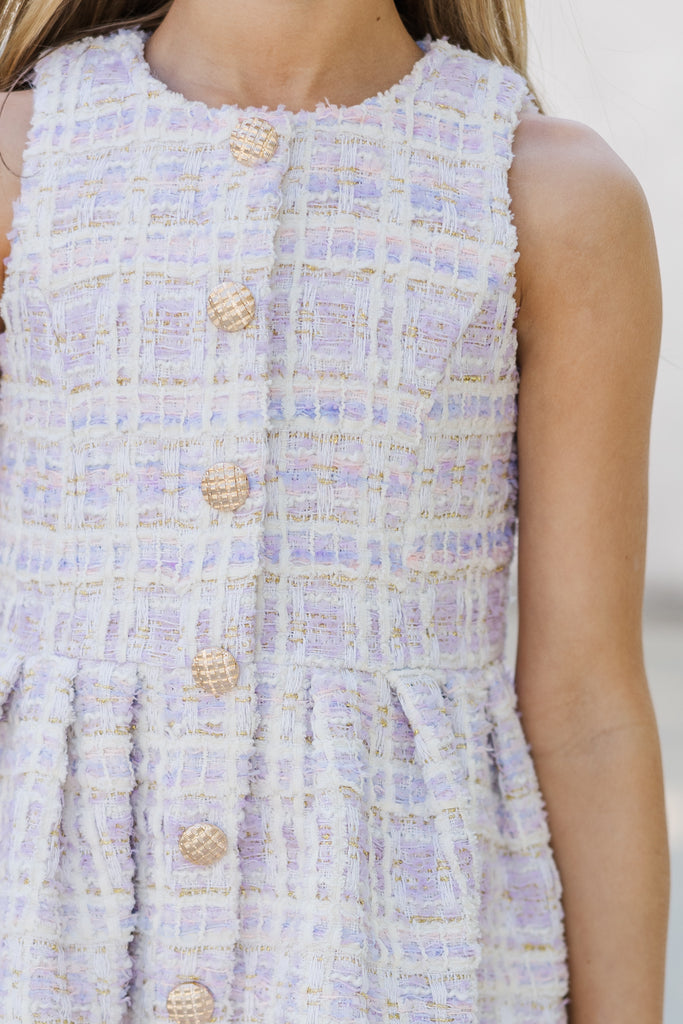 Girls: The Sady Lavender Plaid Boucle Dress – Shop the Mint