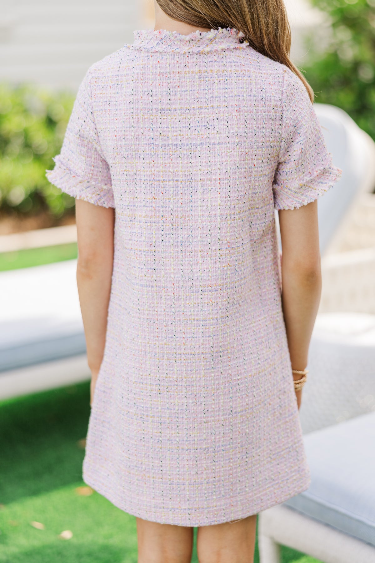 Girls: The Dorothy Pink Tweed Fringe Dress – Shop the Mint