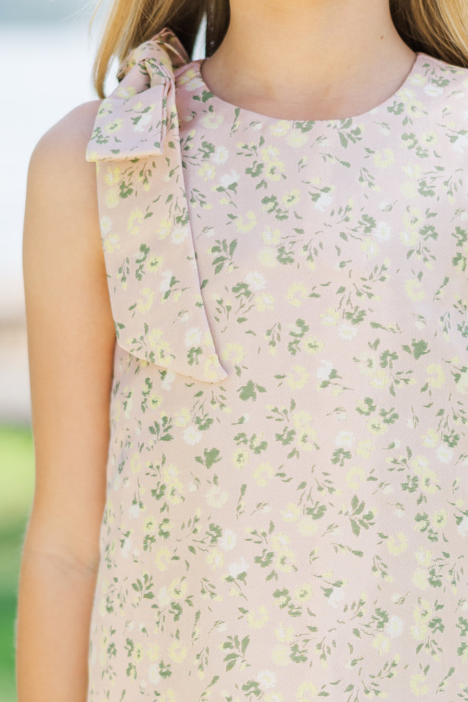 Girls: The Marla Pink Floral Brocade Dress – Shop the Mint