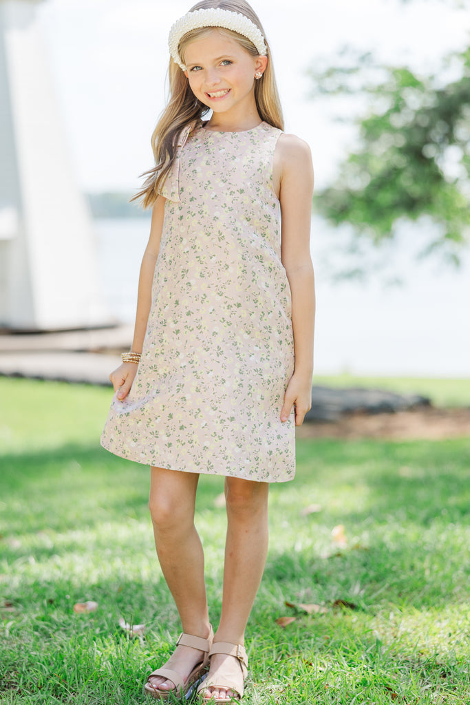 Girls: The Marla Pink Floral Brocade Dress – Shop the Mint