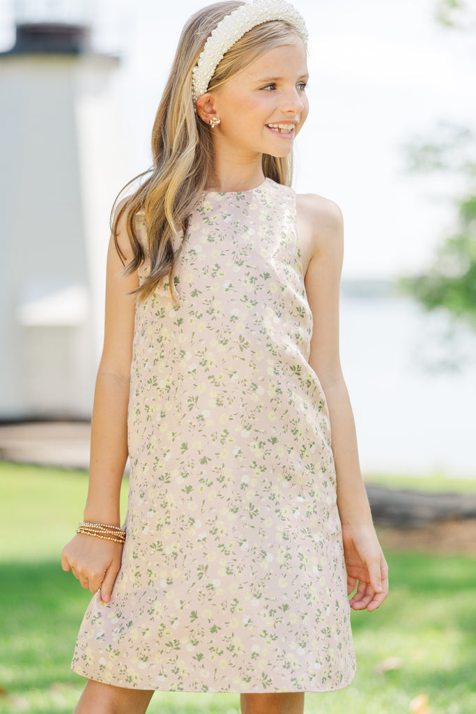 Girls: The Marla Pink Floral Brocade Dress – Shop the Mint
