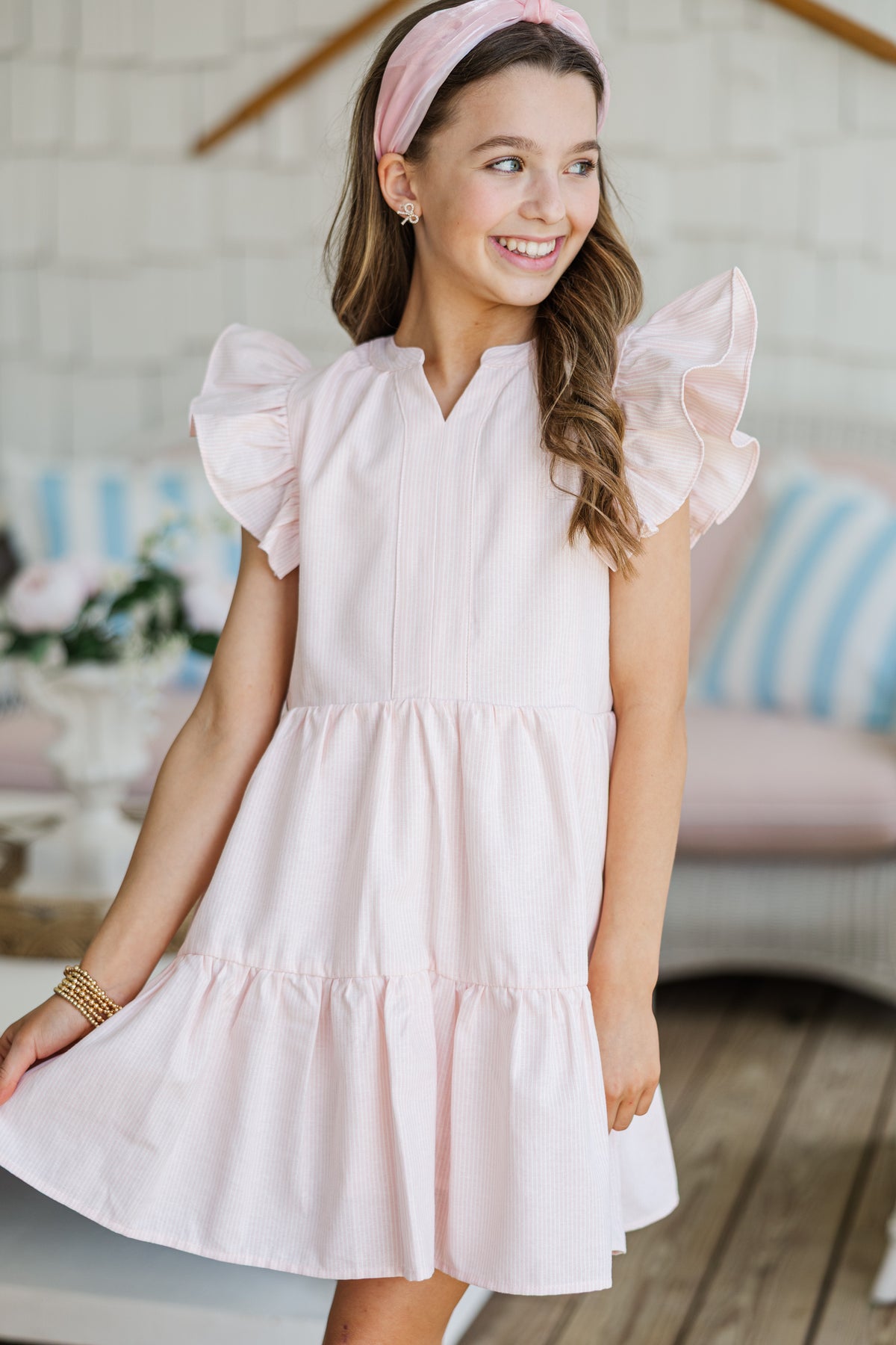 Girls: At This Time Pink Striped Dress – Shop the Mint