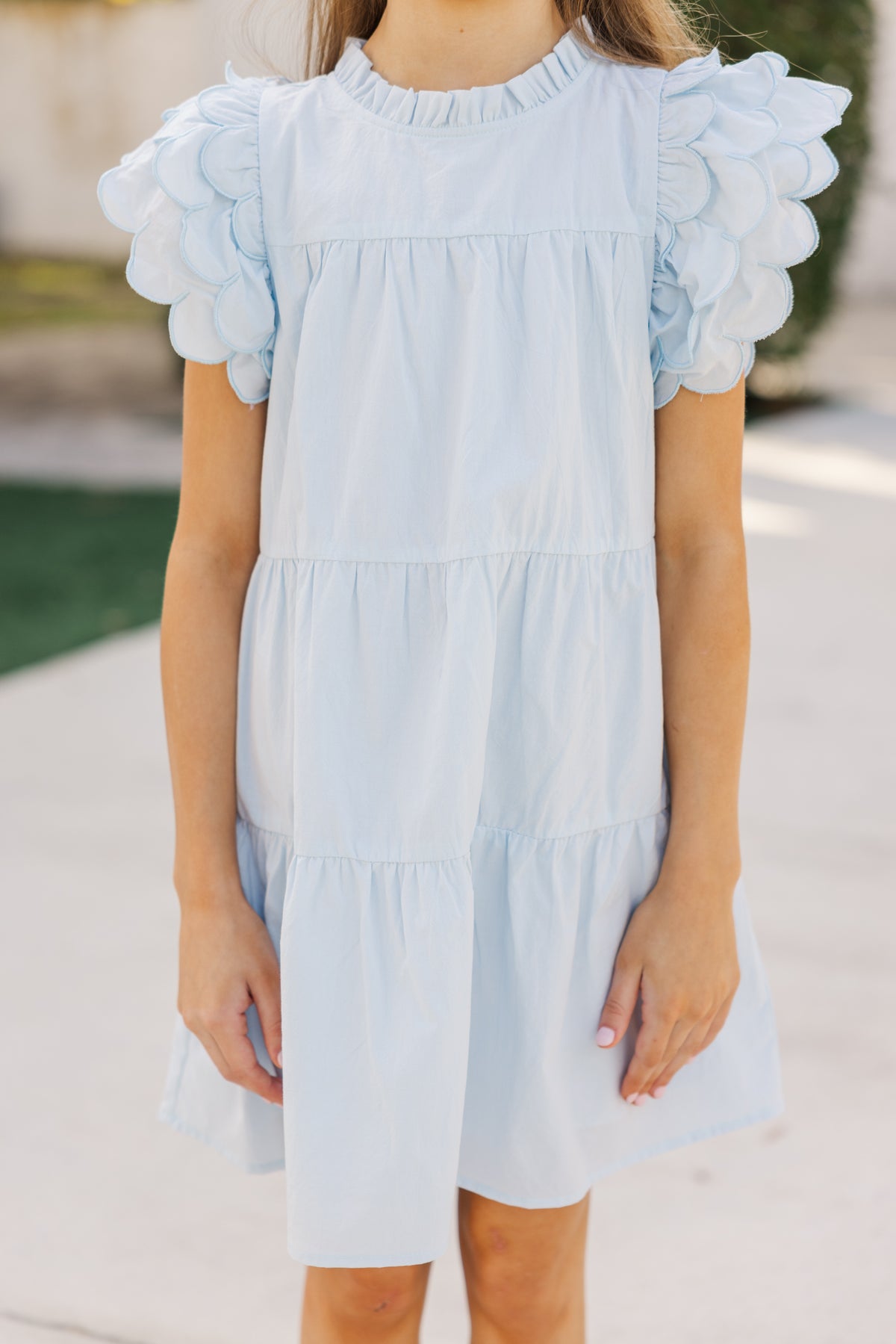 Girls: The Holland Light Blue Scalloped Dress – Shop the Mint