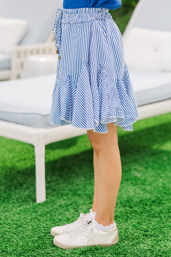 Girls: Look Your Way Blue Striped Ruffled Skort – Shop the Mint