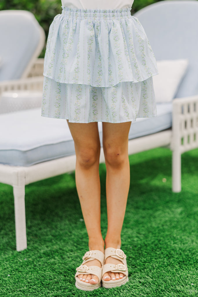 Girls: The Sarah Beth Blue Floral Skort – Shop the Mint