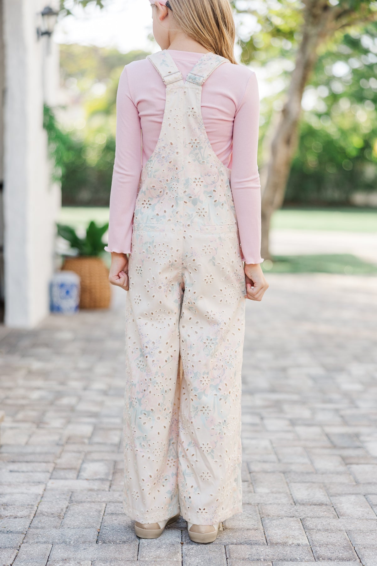 Girls: Have A Little Fun Cream Eyelet Overalls – Shop the Mint