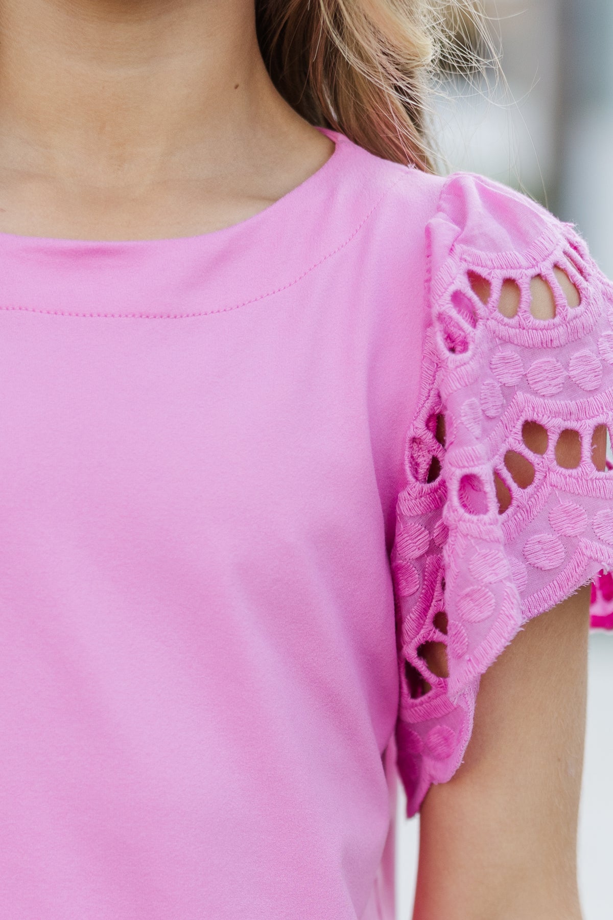 Girls: The Luna Pink Eyelet Top – Shop the Mint