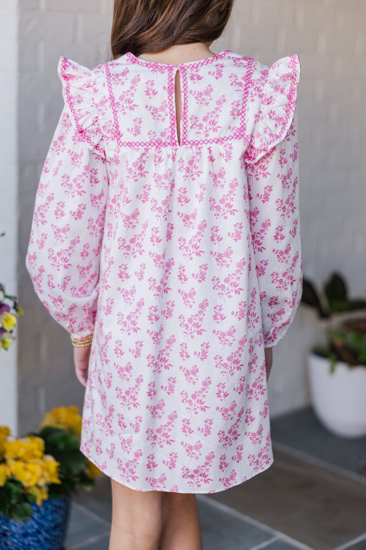 Girls: See It Through Fuchsia Toile Babydoll Dress – Shop the Mint