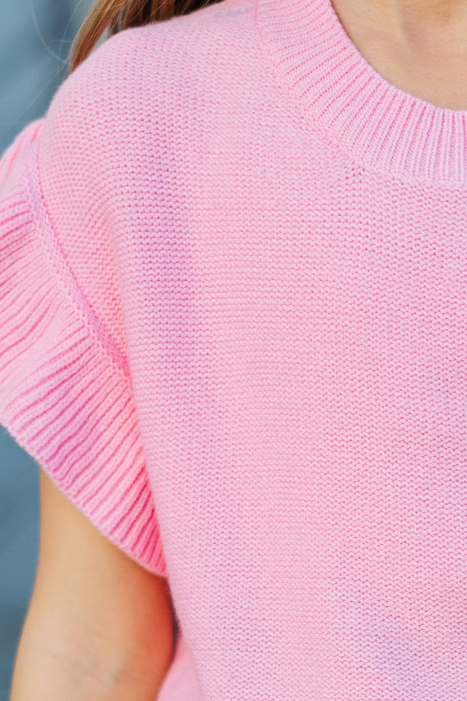 Girls: The Jessica Pink Ruffle Knit Sweater – Shop the Mint