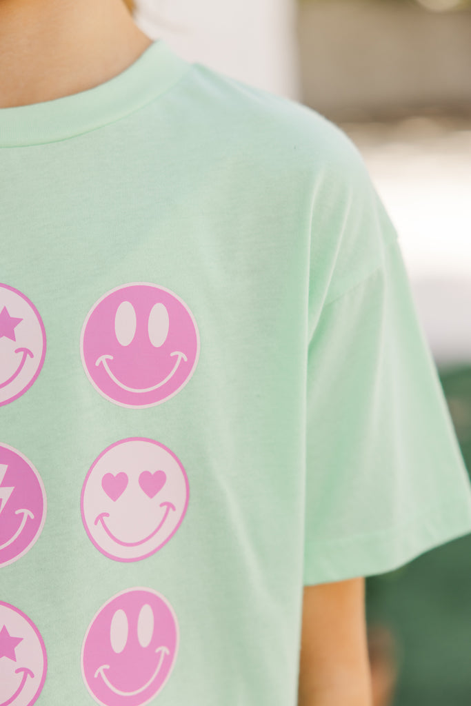 Girls: So Many Smiles Mint Green Graphic Tee – Shop the Mint
