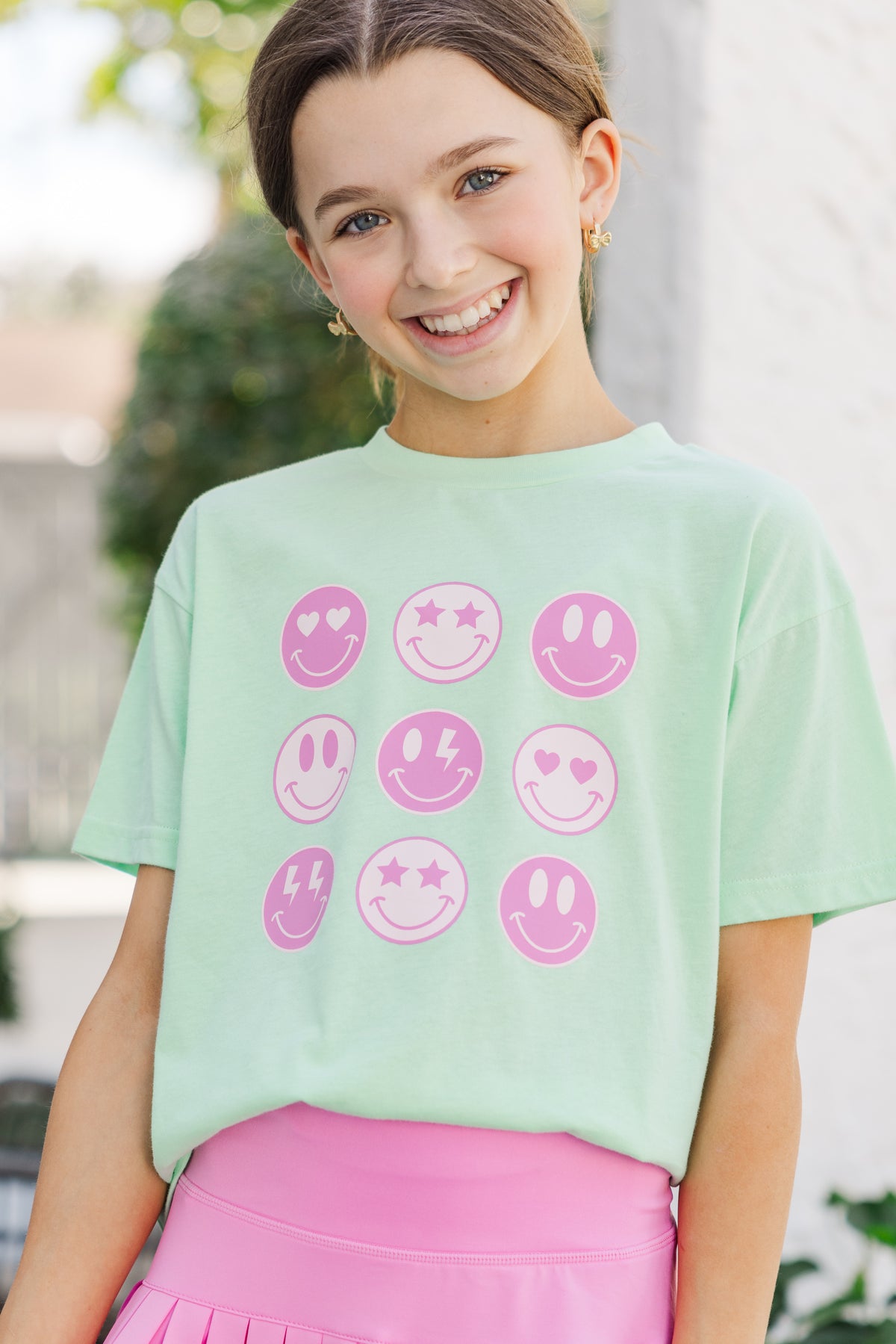 Girls: So Many Smiles Mint Green Graphic Tee – Shop the Mint