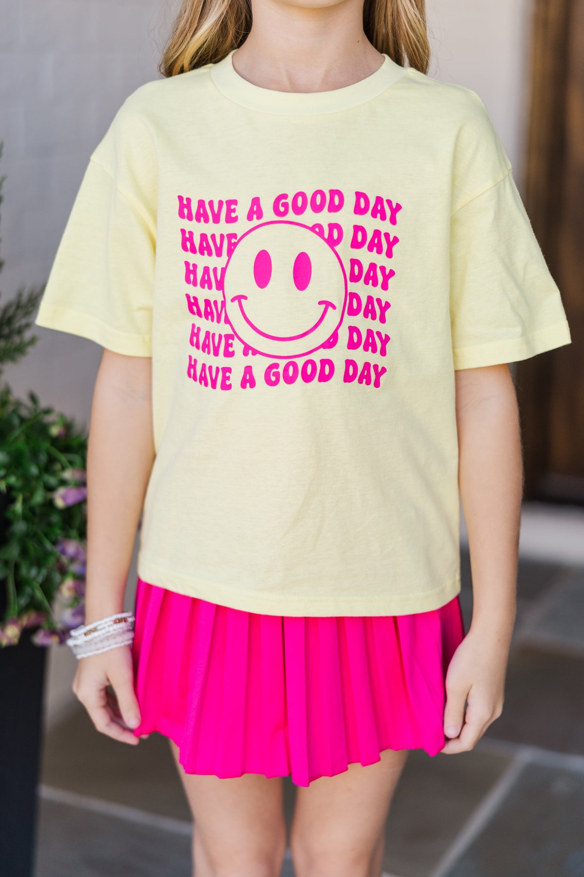 Girls: Have A Good Day Yellow Graphic Tee – Shop the Mint
