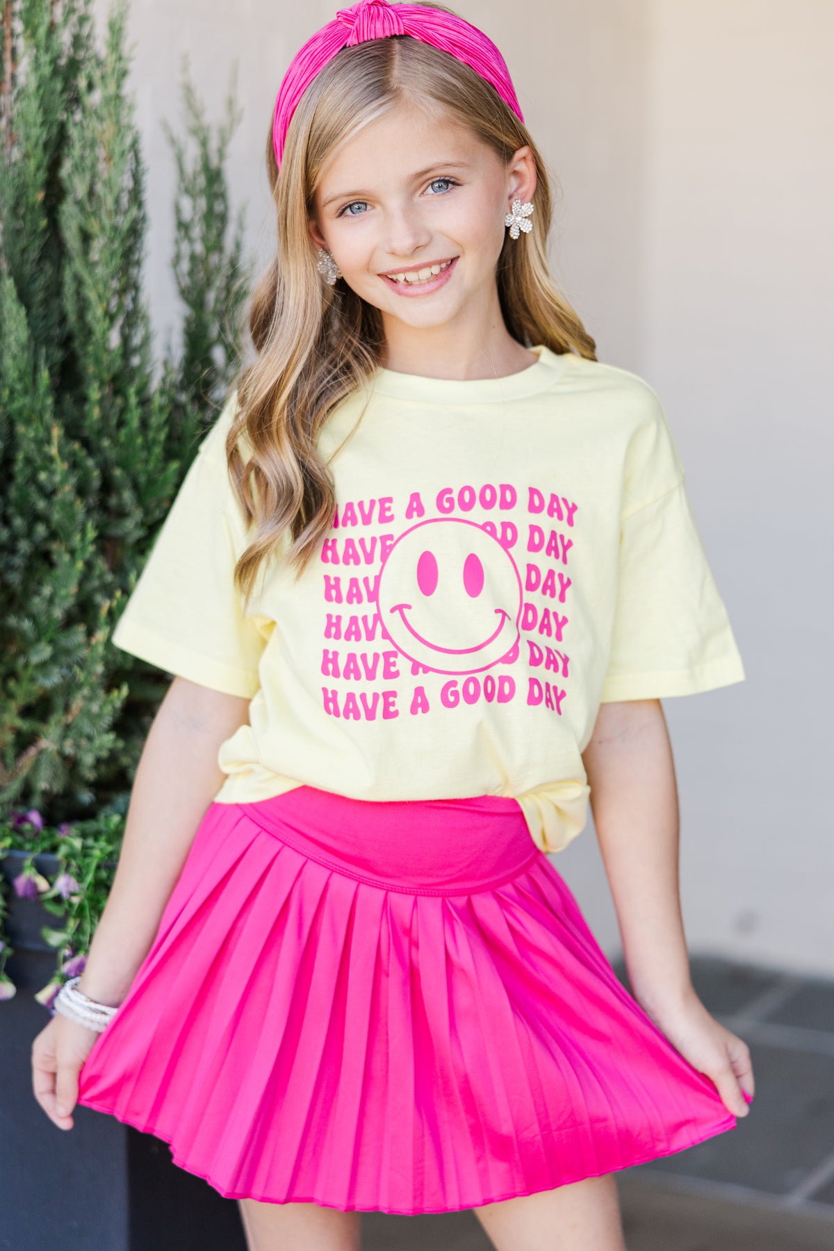 Girls: Have A Good Day Yellow Graphic Tee – Shop the Mint