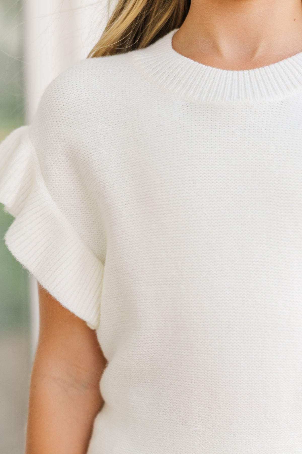 Girls: The Jessica Ivory Ruffle Knit Sweater – Shop the Mint