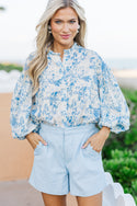 Take Your Turn Blue Eyelet Blouse – Shop the Mint