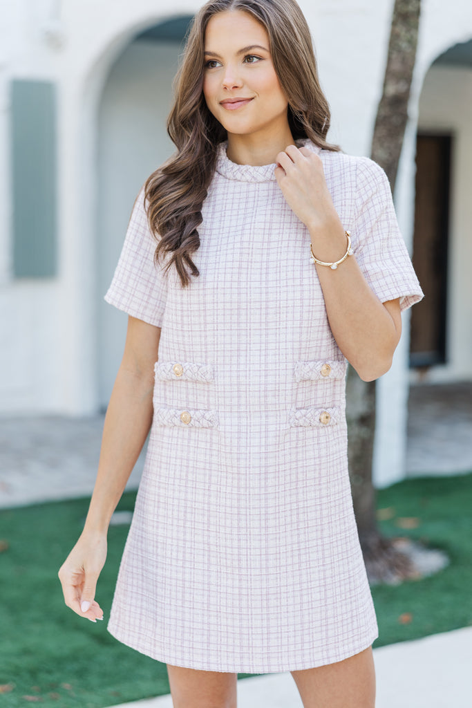 Ask You Out Blush Pink Tweed Dress – Shop the Mint