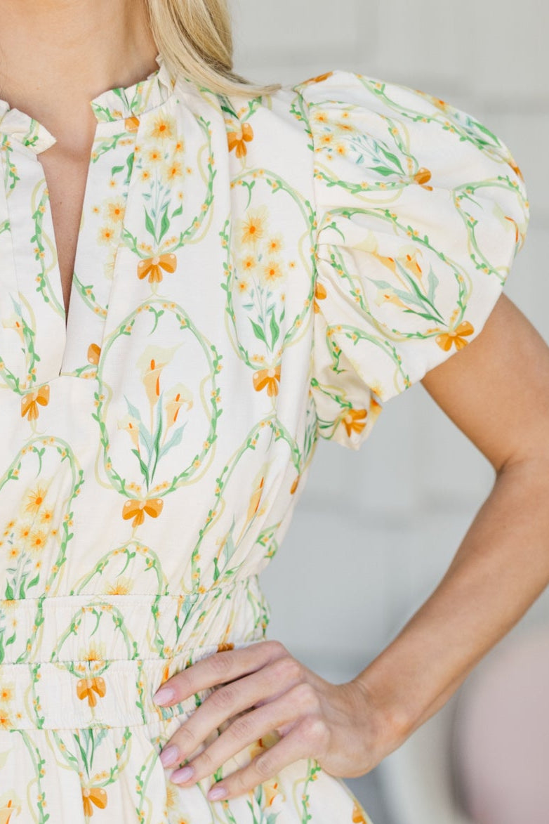 Let's Get Going Cream Medallion Print Dress – Shop the Mint