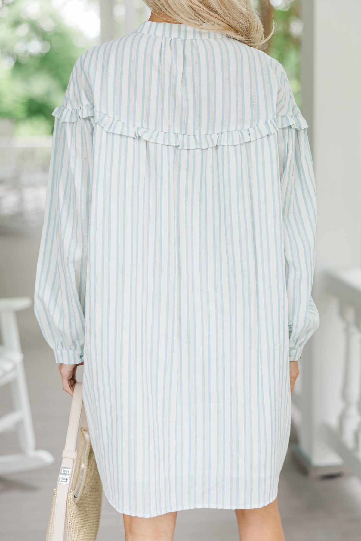 Through The Reeds Blue & White Striped Babydoll Dress – Shop the Mint